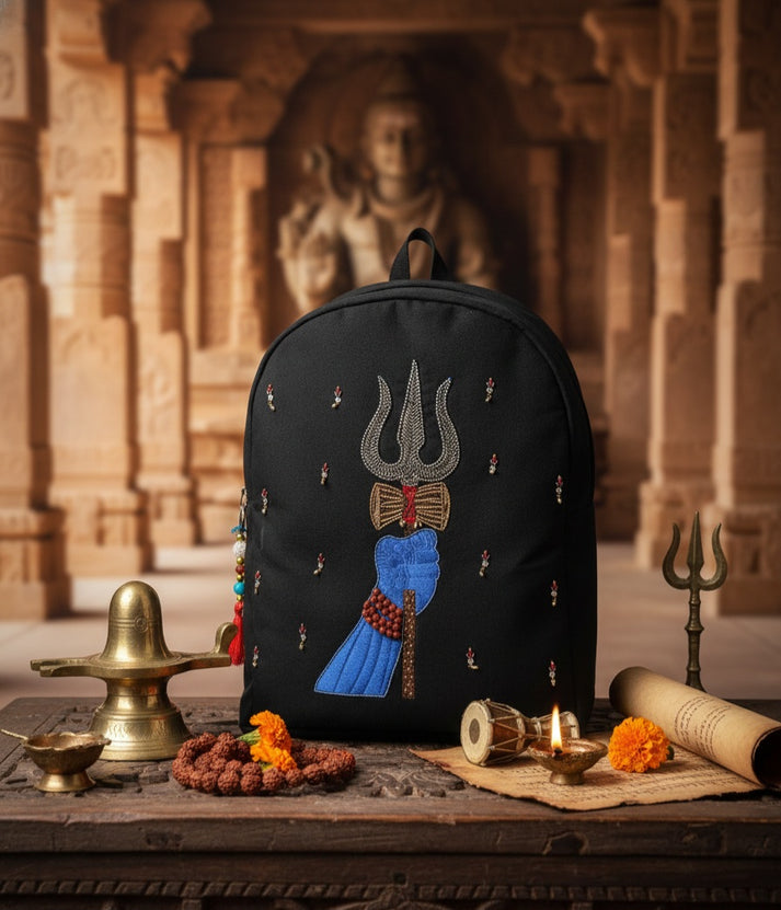Shiv Hasta – The Divine Hand Backpack – Rangloom-Indieecrafts